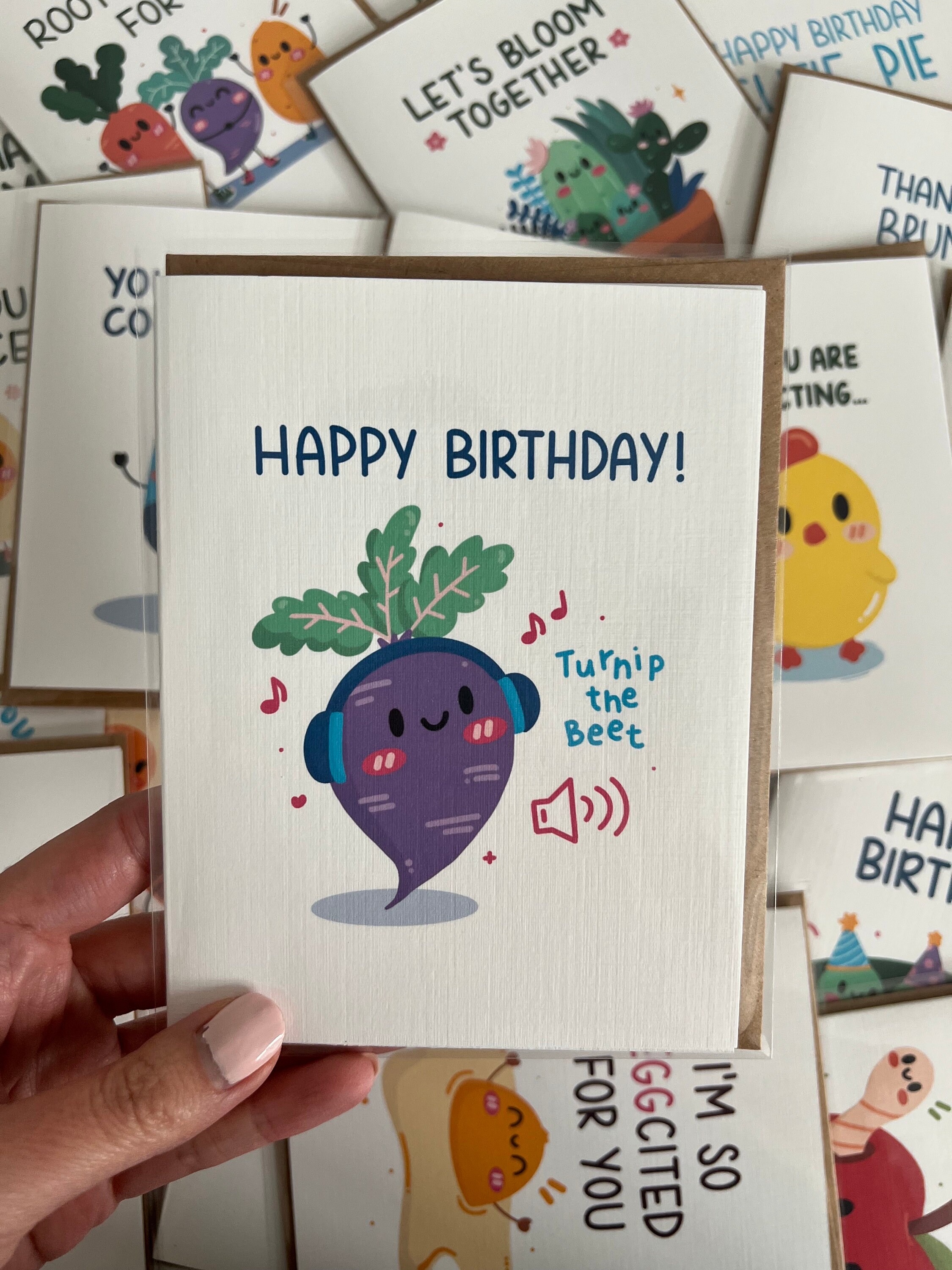 Turnip Up Happy Birthday Greeting Card Birthday Card Pun Turn It up ...