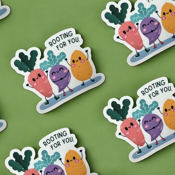 Rooting for You Sticker Kawaii Roots Sticker Encouragement Sticker ...