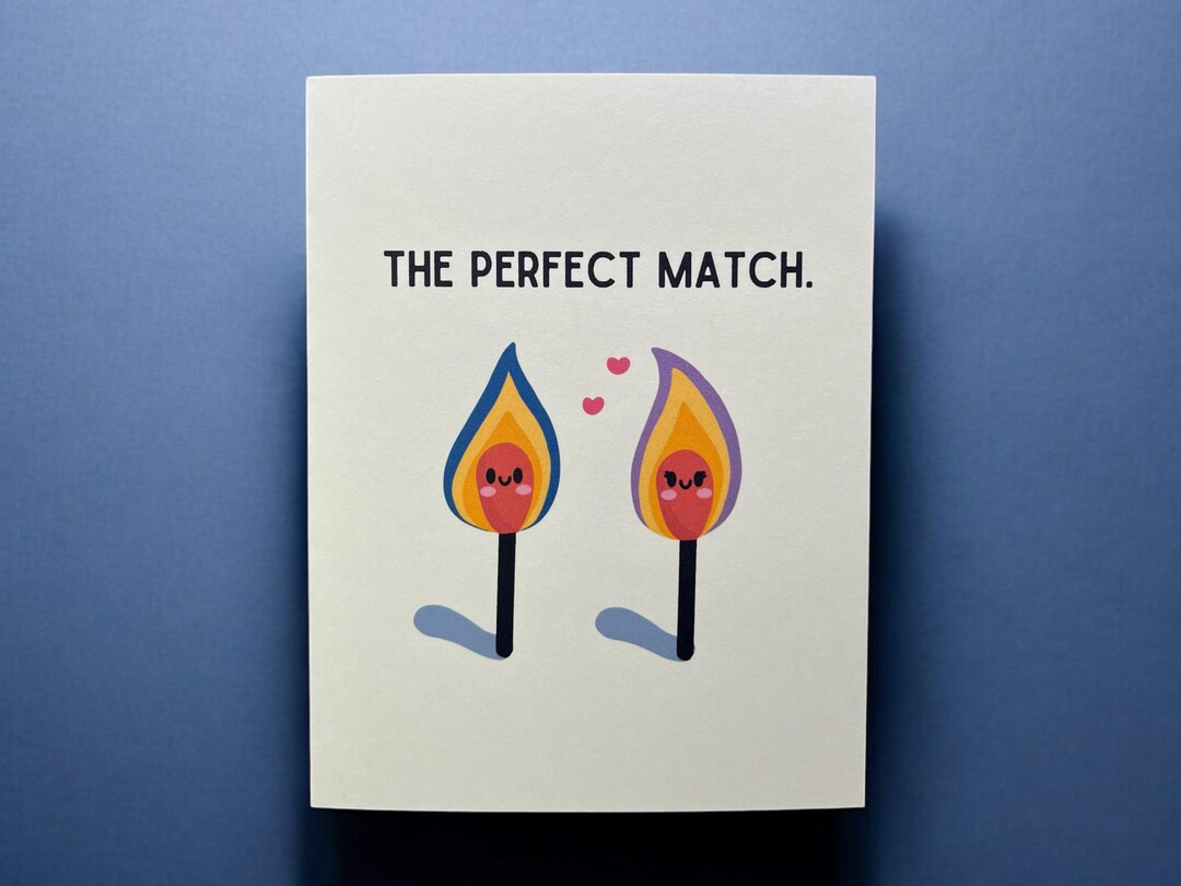 A Perfect Match - Greeting Card - Anniversary Card - Valentines Card ...