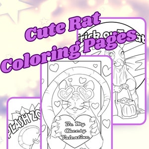 Printable Cute Rat Coloring Pages - Digital Download - Etsy
