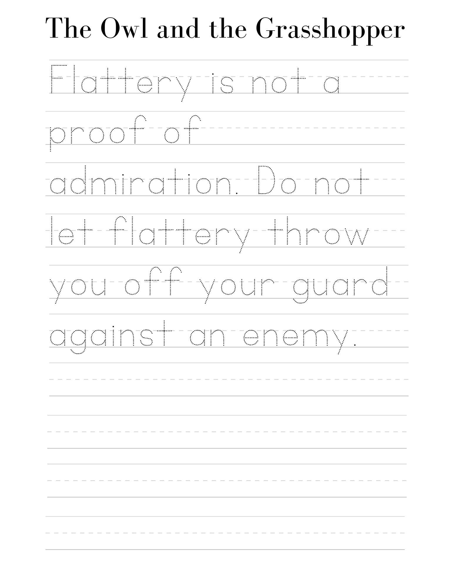 Aesop's for Children Printable Copywork - Etsy