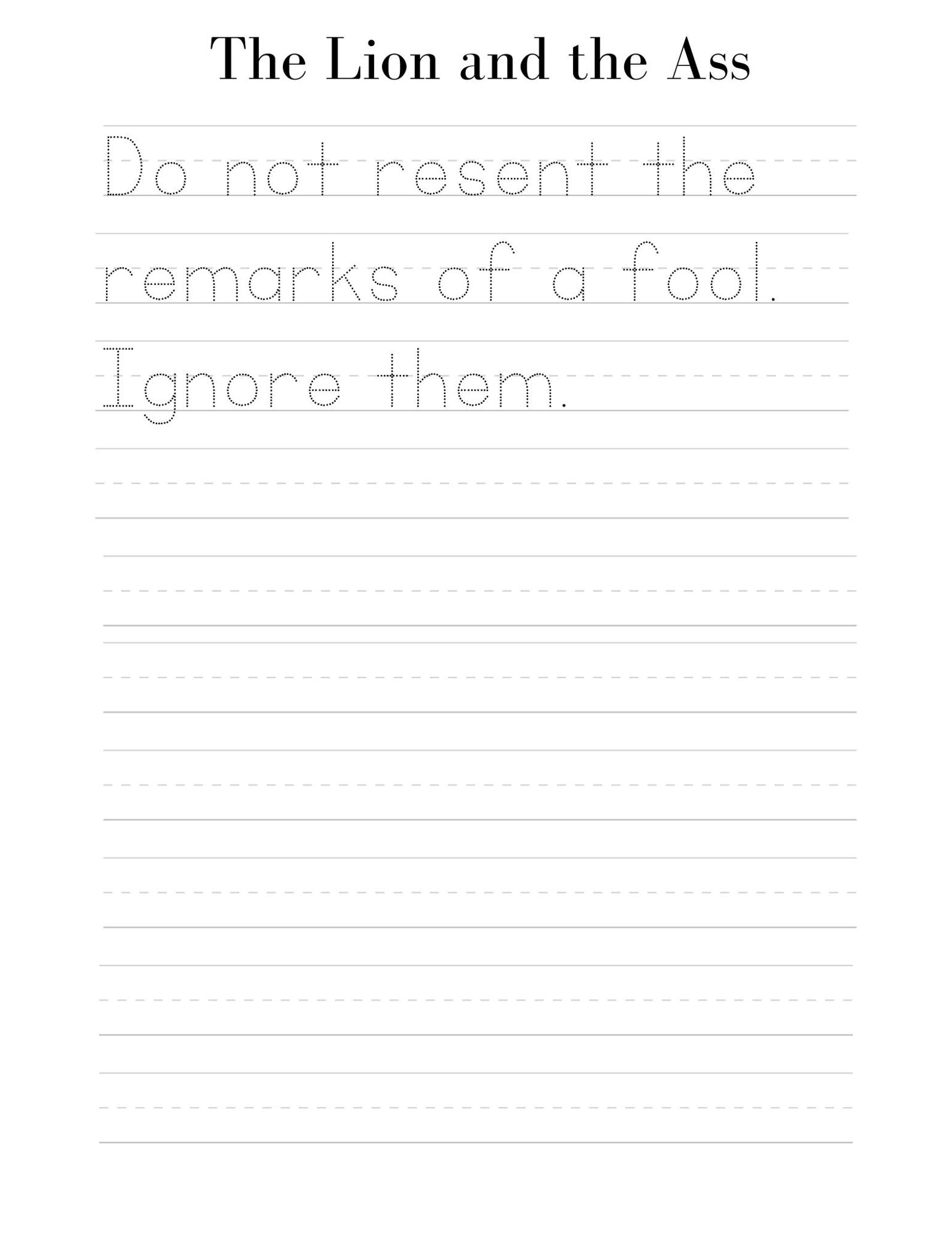 Aesop's for Children Printable Copywork - Etsy