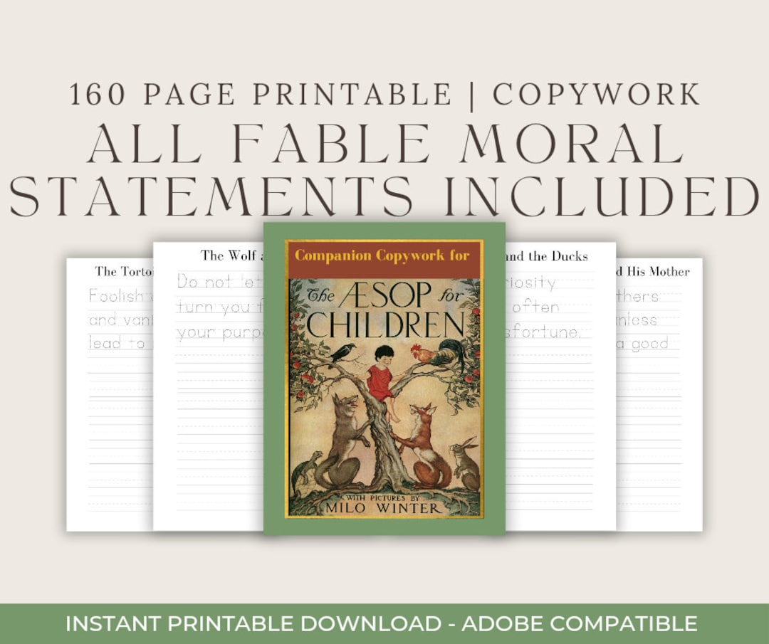 Aesop's for Children Printable Copywork - Etsy