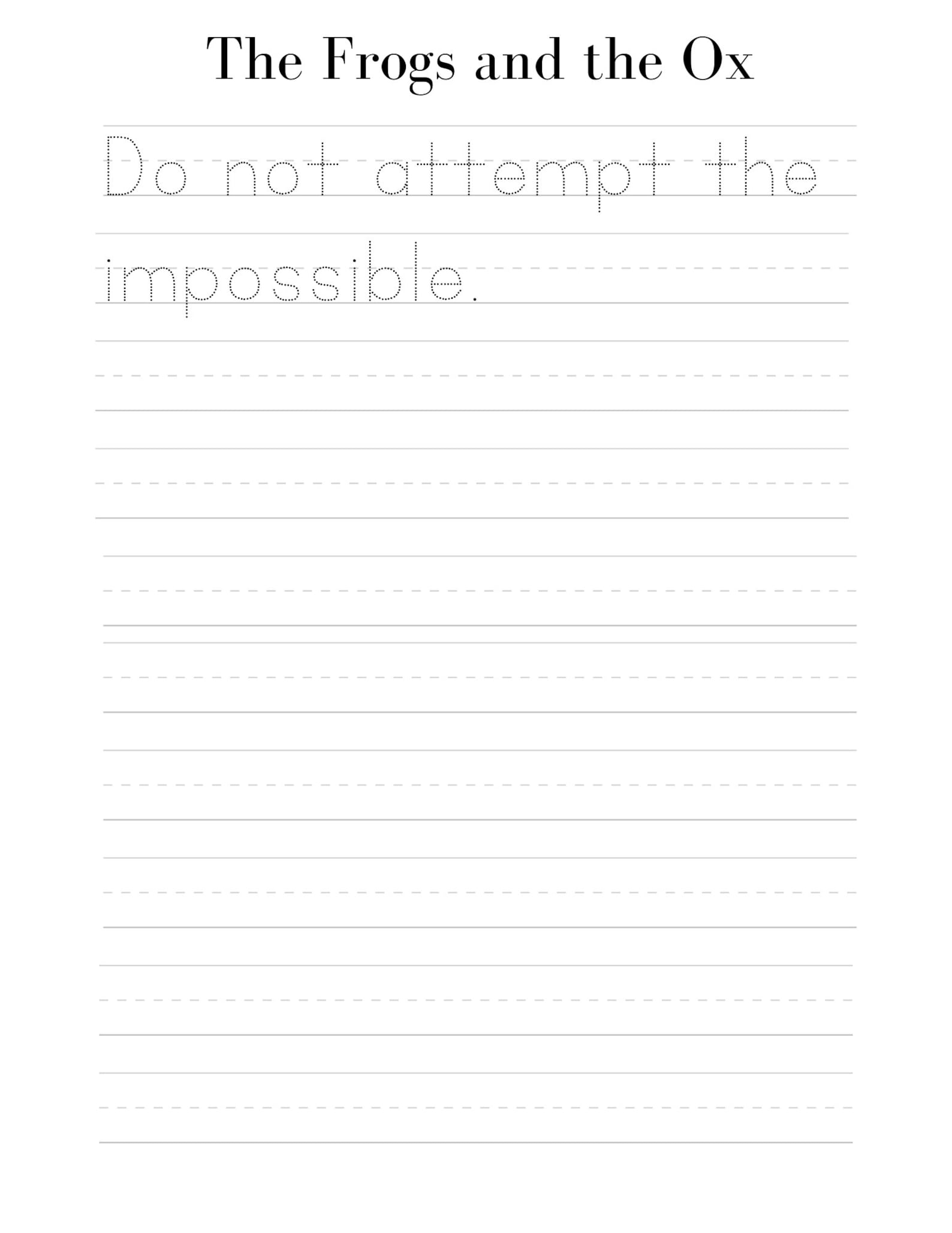 Aesop's for Children Printable Copywork - Etsy