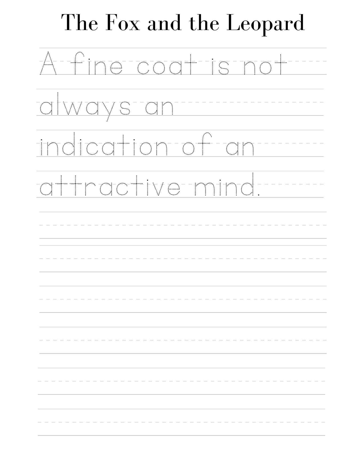 Aesop's for Children Printable Copywork - Etsy