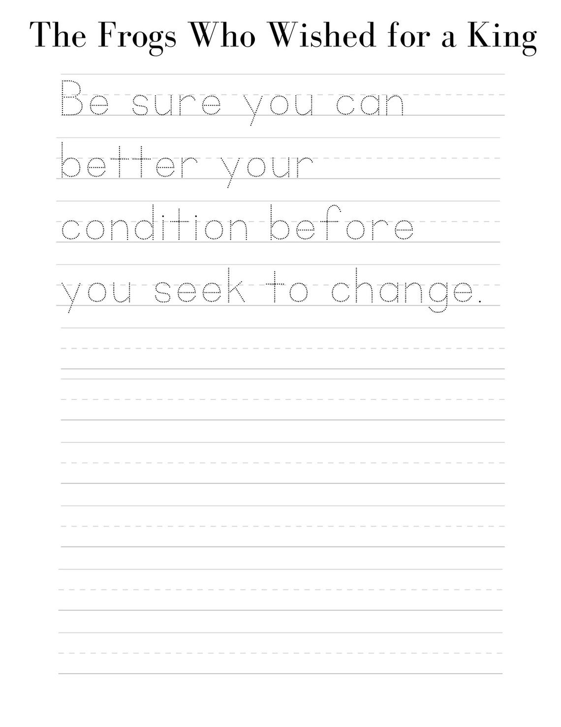 Aesop's for Children Printable Copywork - Etsy