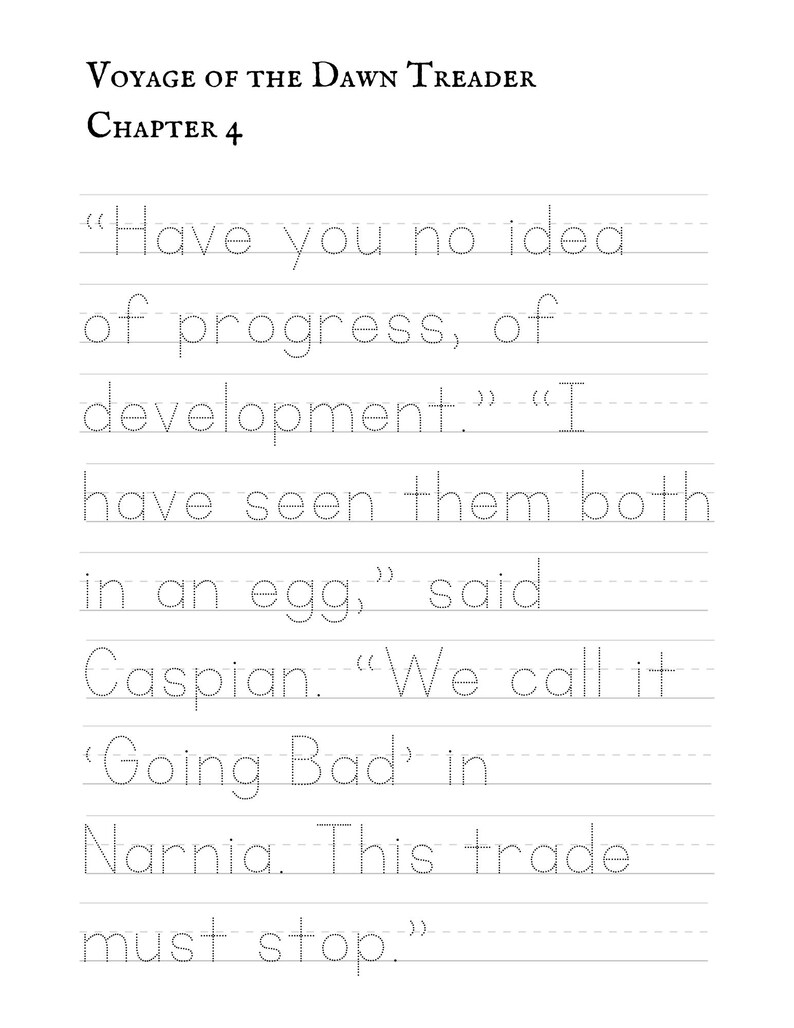 The Voyage of the Dawn Treader Printable Copywork - Etsy