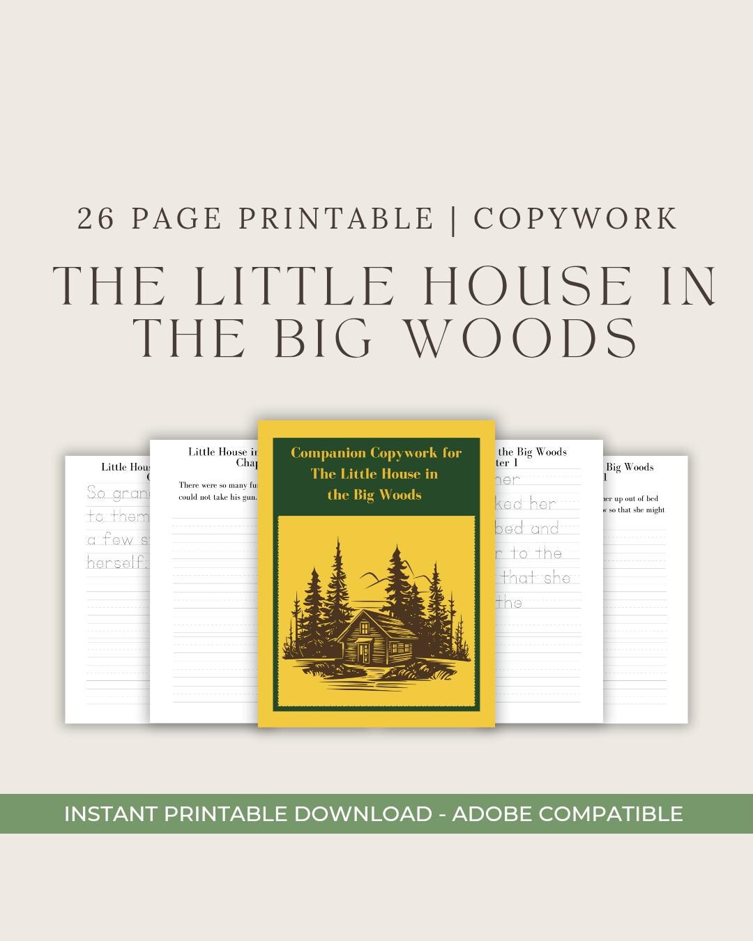 The Little House in the Big Woods Printable Copywork - Etsy