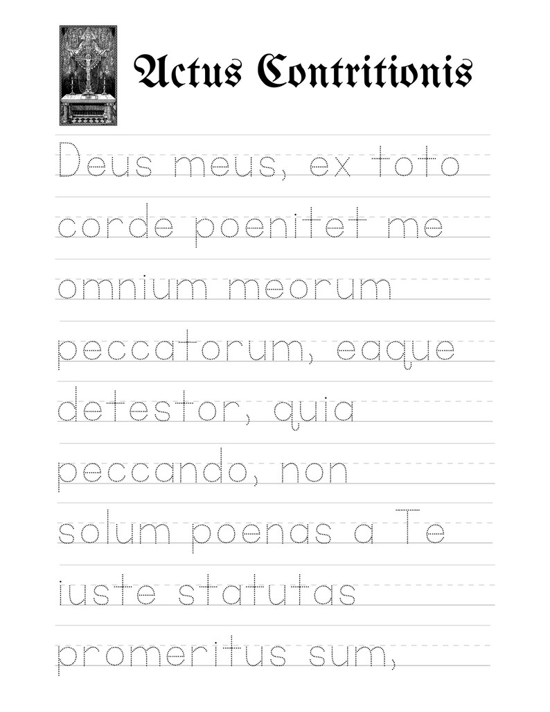 Catholic Prayers Printable Copywork - Etsy
