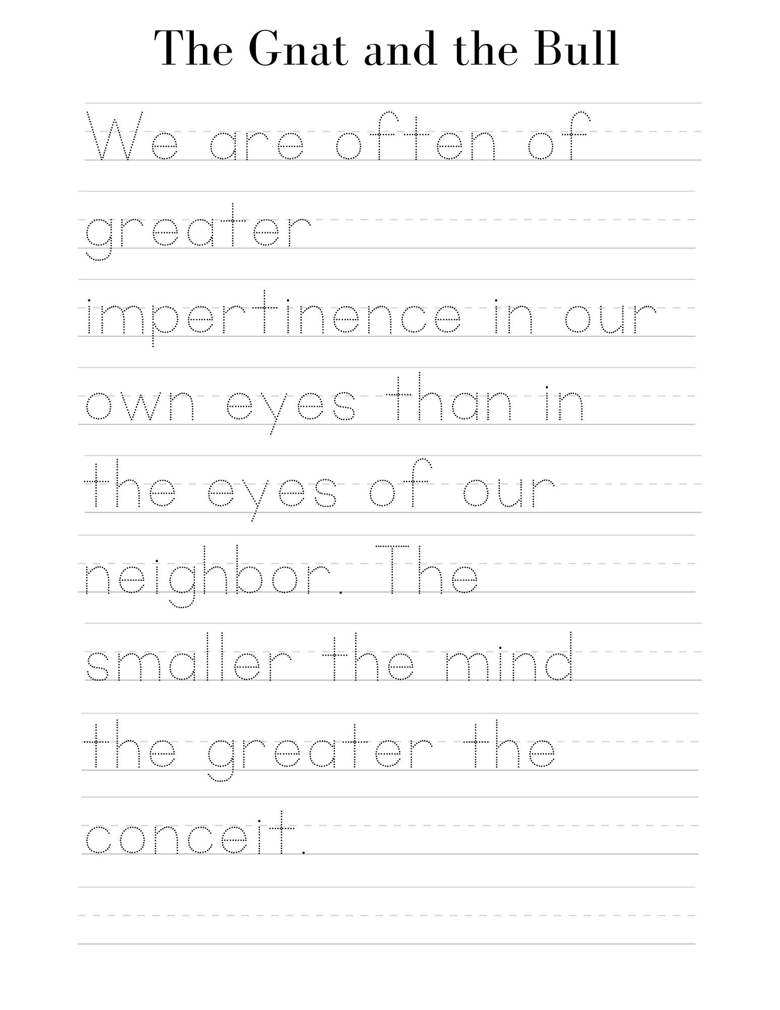 Aesop's for Children Printable Copywork - Etsy