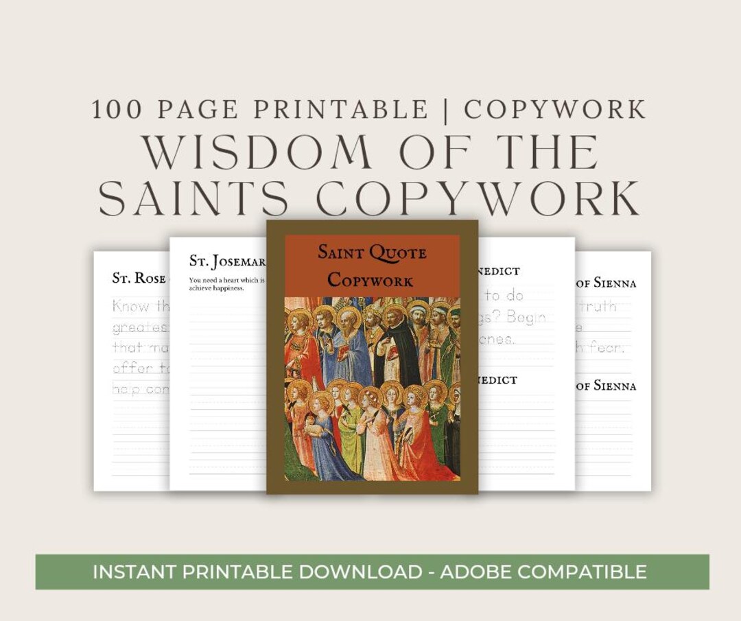 Saint Quote Copy Work - Etsy