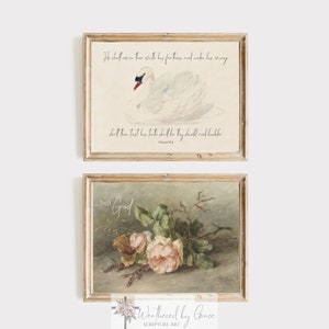 Scripture Wall Art | Psalm 91 4 | Bible Verse | Vintage Swan Art ...