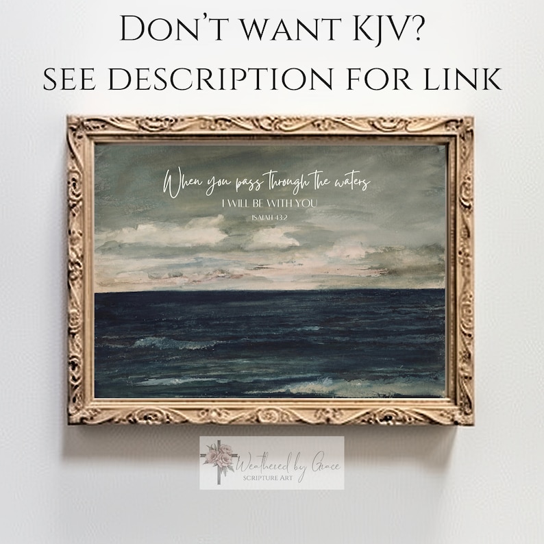 KJV Scripture Wall Art Isaiah 43 2 Bible Verse Wall Art Christian Wall ...