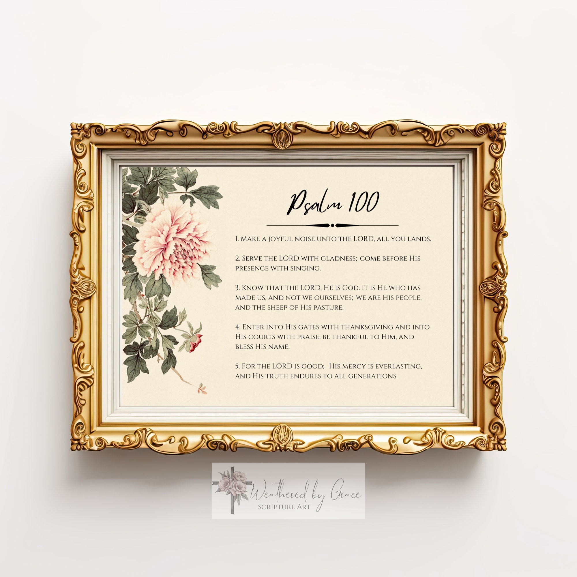 Scripture Wall Art Psalm 100 Bible Verse Art Christian - Etsy
