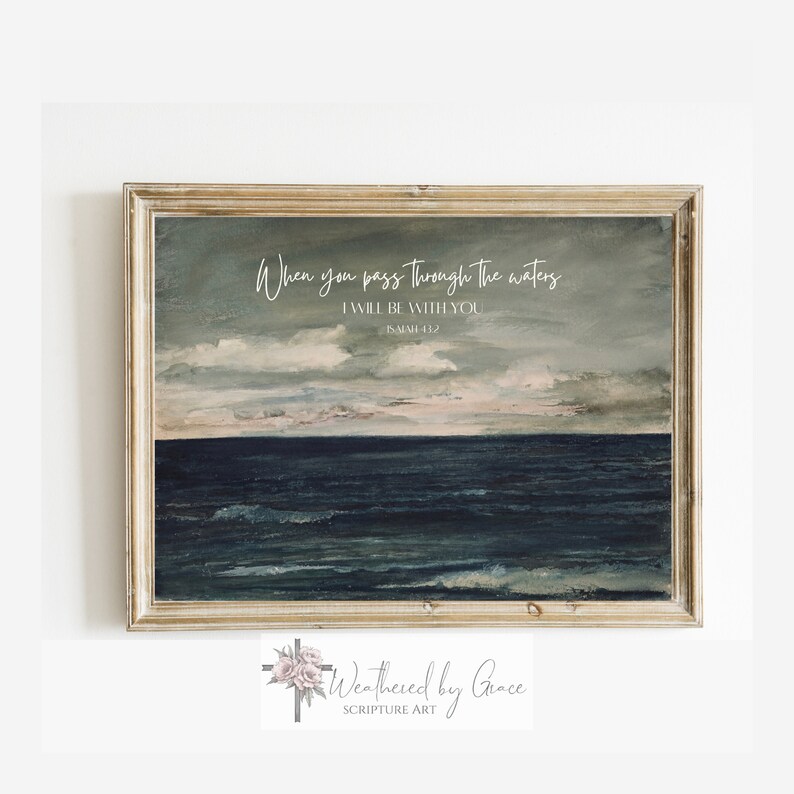 Scripture Wall Art | Isaiah 43 2 | Bible Verse Wall Art | Christian ...