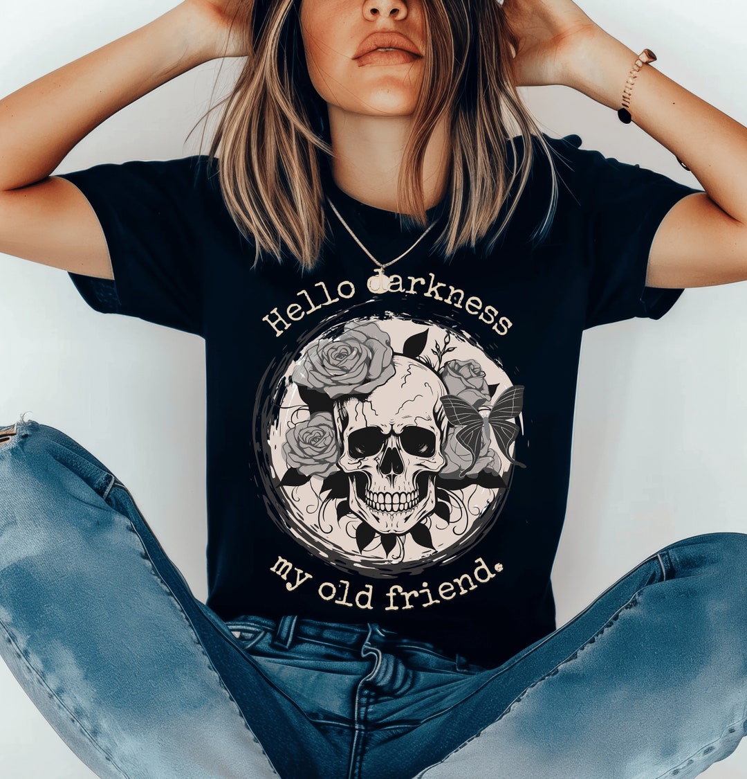 Hello Darkness My Old Friend T-shirt | Music Lyrics Tee - Etsy