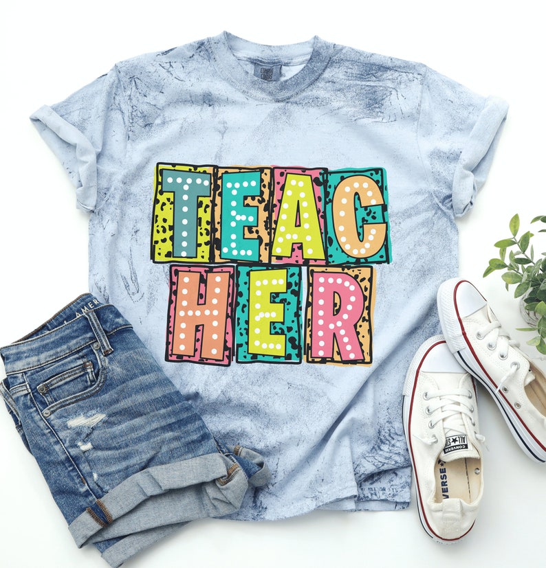 Dalmatian Print Teacher T-shirt, Color Blast T-shirt, Comfort Colors ...