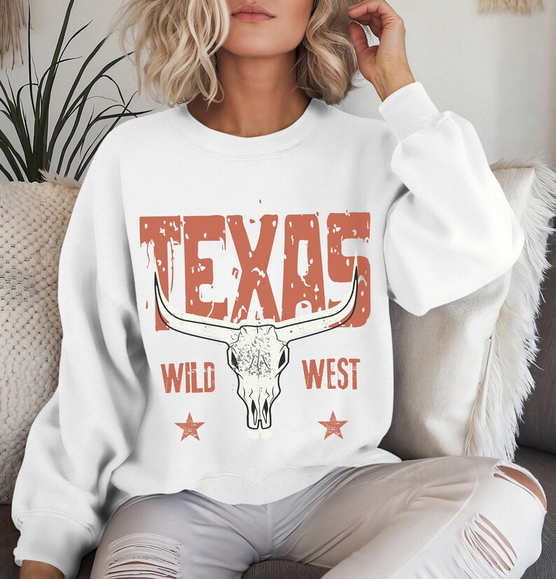 Texas Wild West Sweatshirt, Texas Sweatshirt, Women's Sweatshirt ...