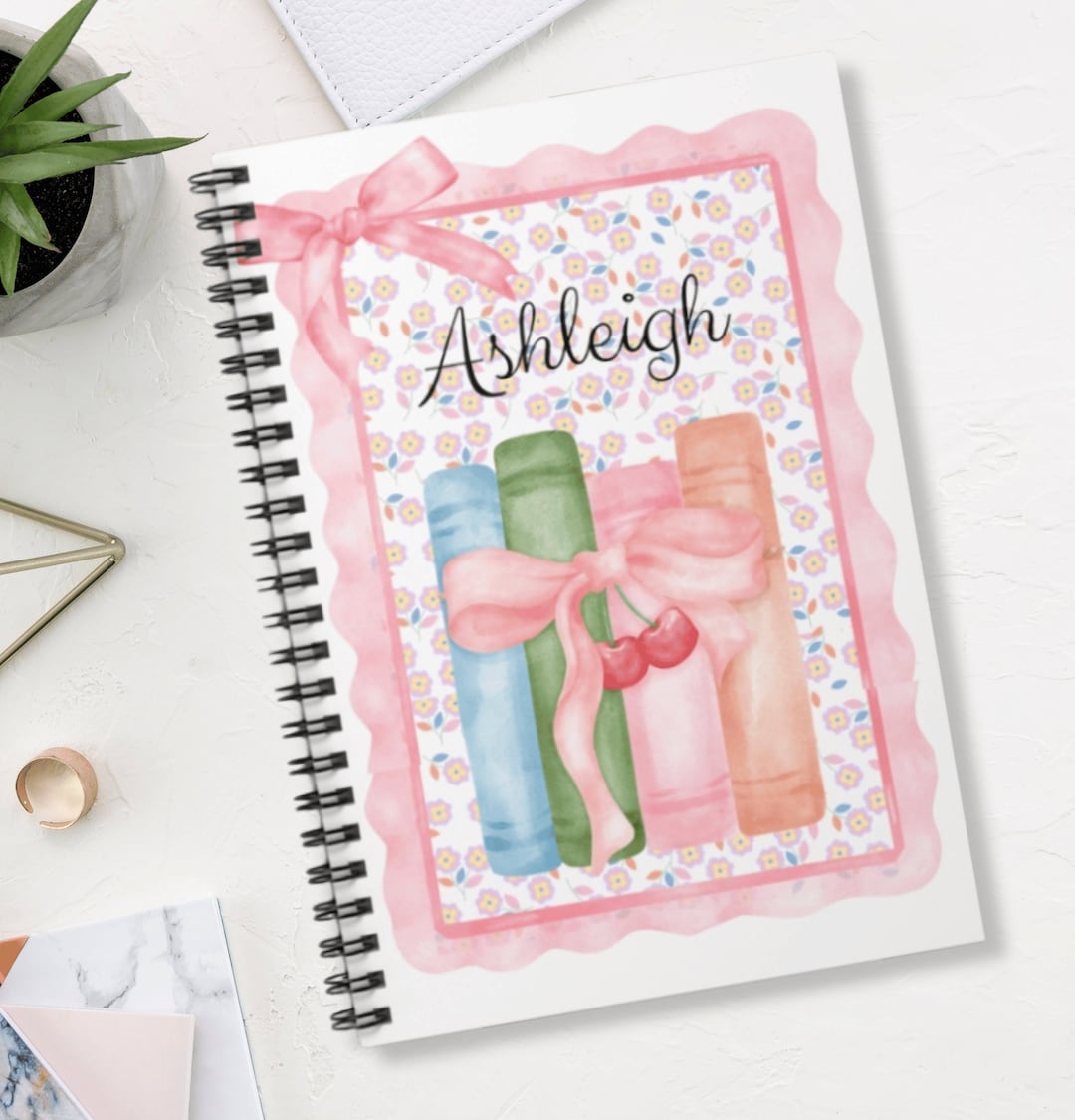 Custom Spiral Notebook, Ruled Line Notebook, Coquette Girls Journal ...