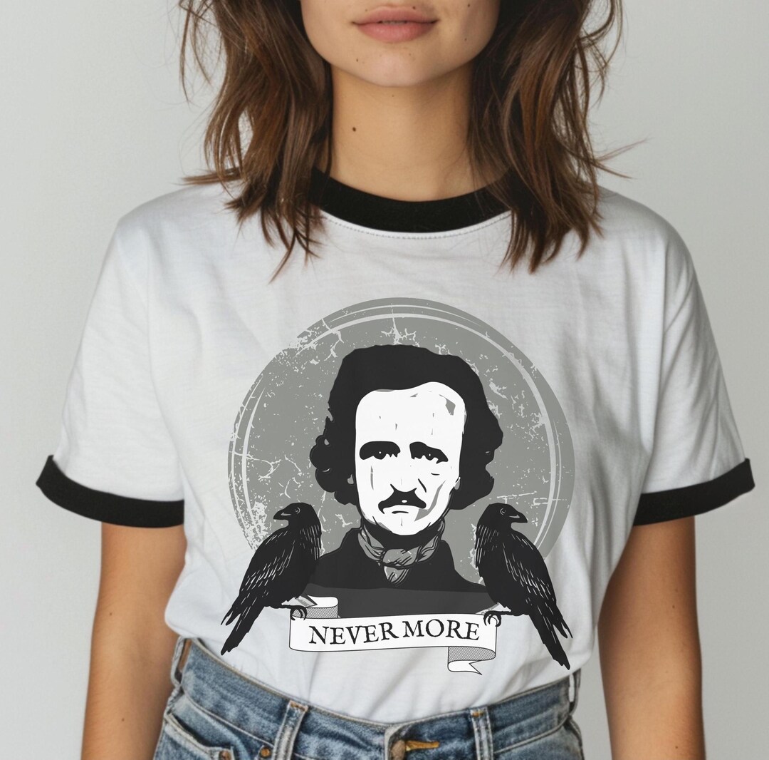 Edgar Allan Poe T-shirt, Halloween T-shirt Ringer T-shirt, Ringer Shirt ...