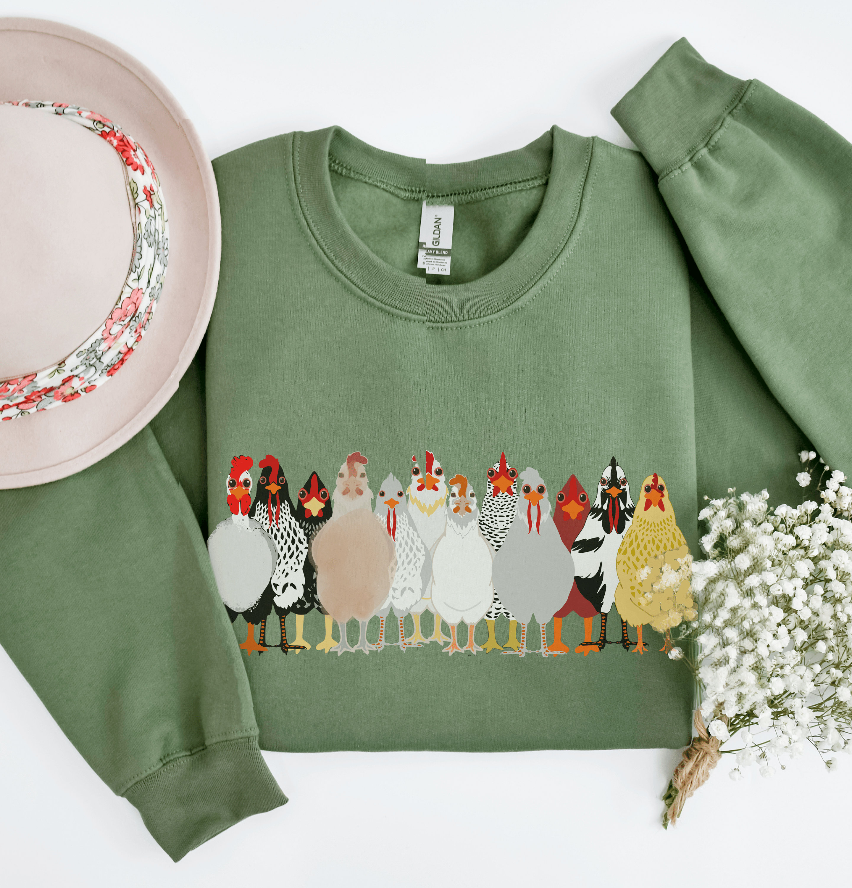 Chickens Sweatshirt, Chicken Lover Sweatshirt, Pastel Sweatshirts, Gift ...