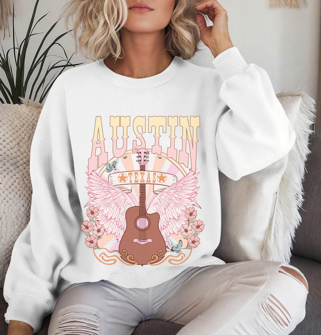 Austin Texas Sweatshirt, Austin Texas Sweatshirt, Women's Guitar ...