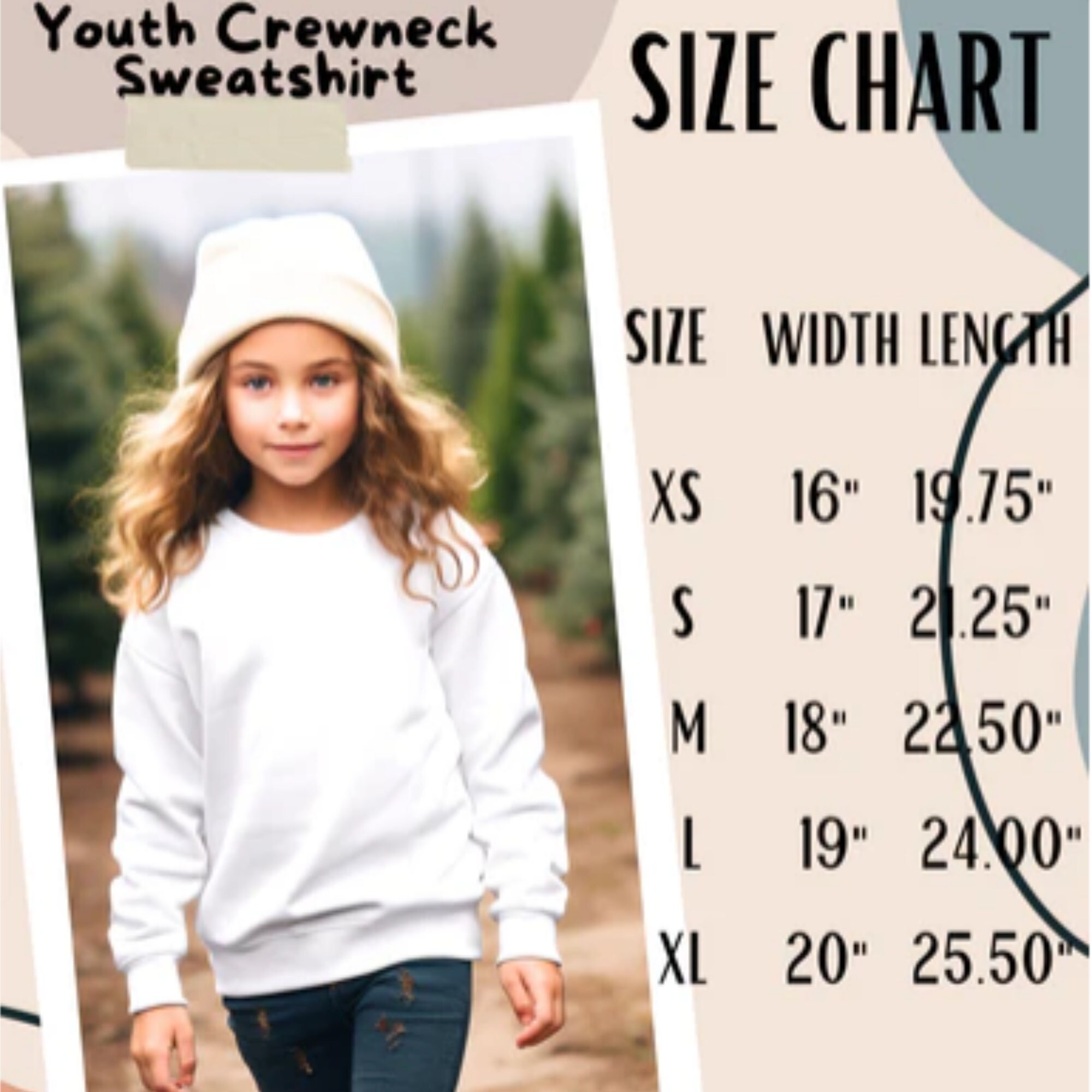Custom Youth Crewneck Sweatshirt, Fall Personalized Pullover, Front and ...