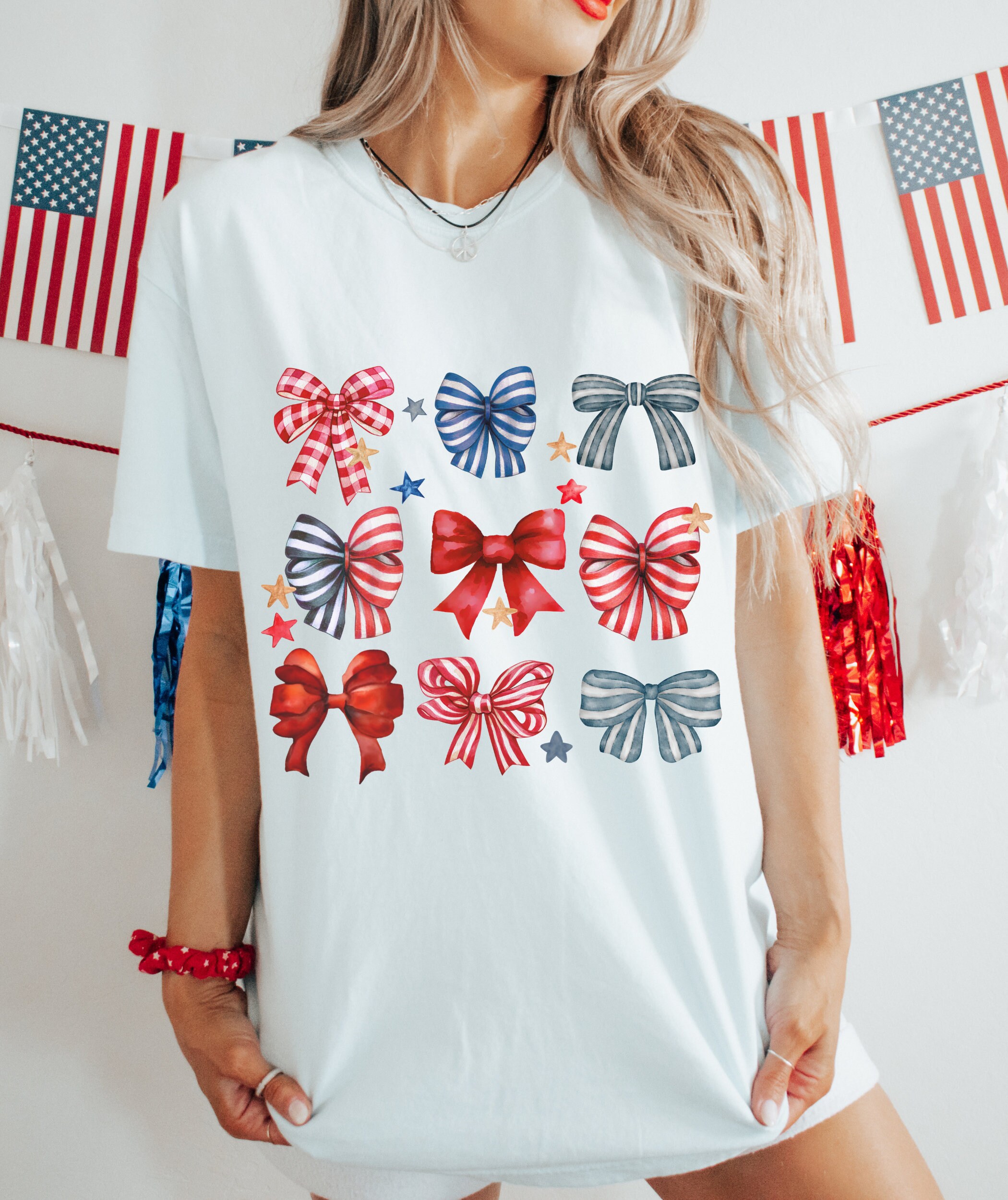 4th Of July T Shirt Coquette Bow Tshirt Comfort Colors® T Shirt