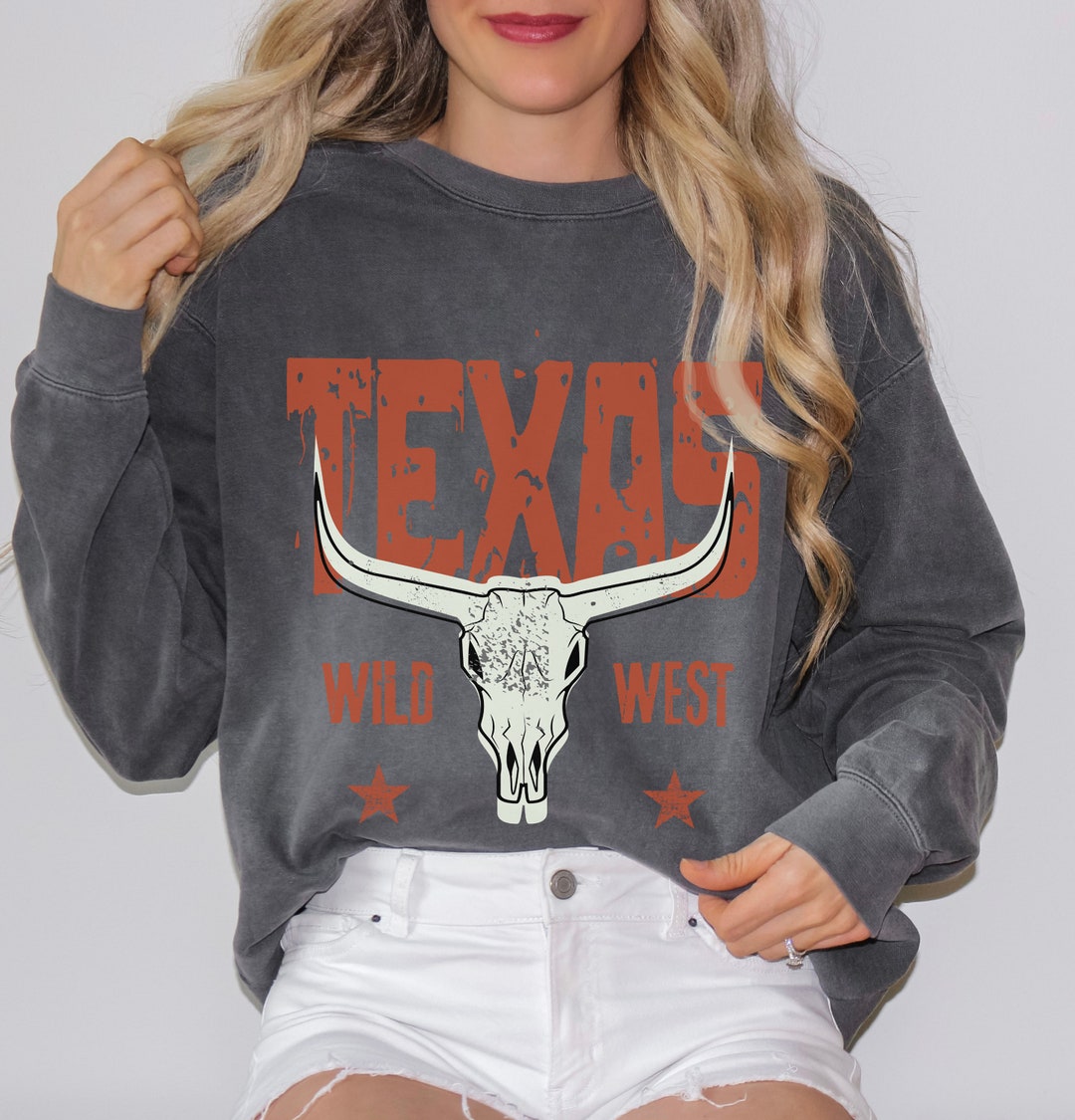 Texas Wild West Sweatshirt: Unisex Crewneck Pullover - Etsy