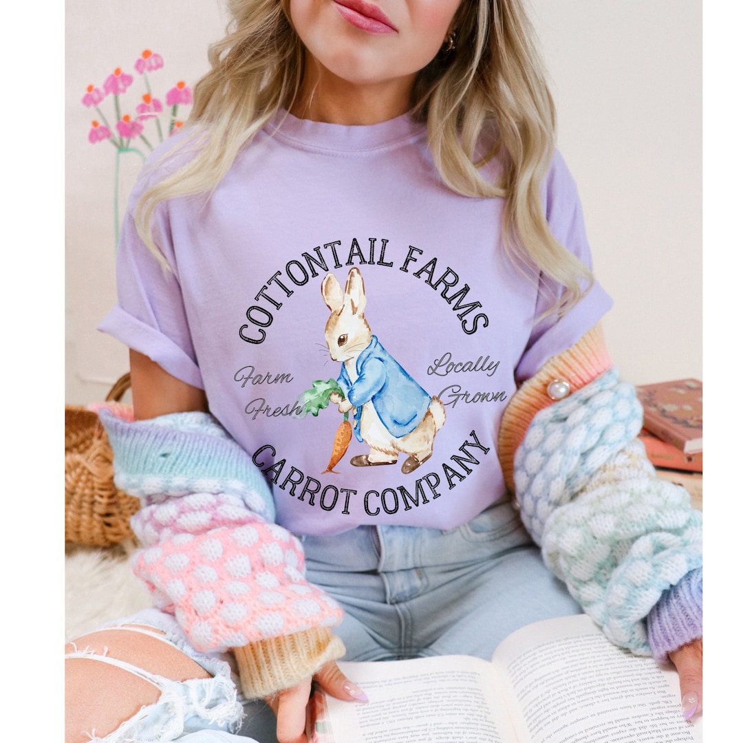 Comfort Colors® T Shirt, Spring T-shirt, Trendy Tee, Cotton Tail Farm ...