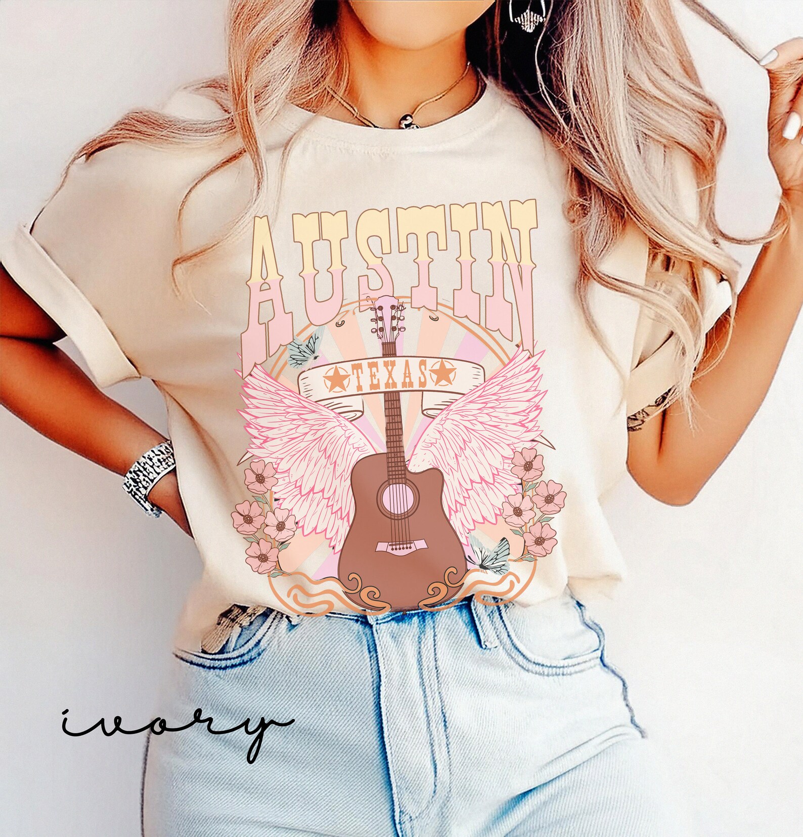 Austin Texas T-shirt, Comfort Colors Shirt, Unisex Tee, Guitar T-shirt ...