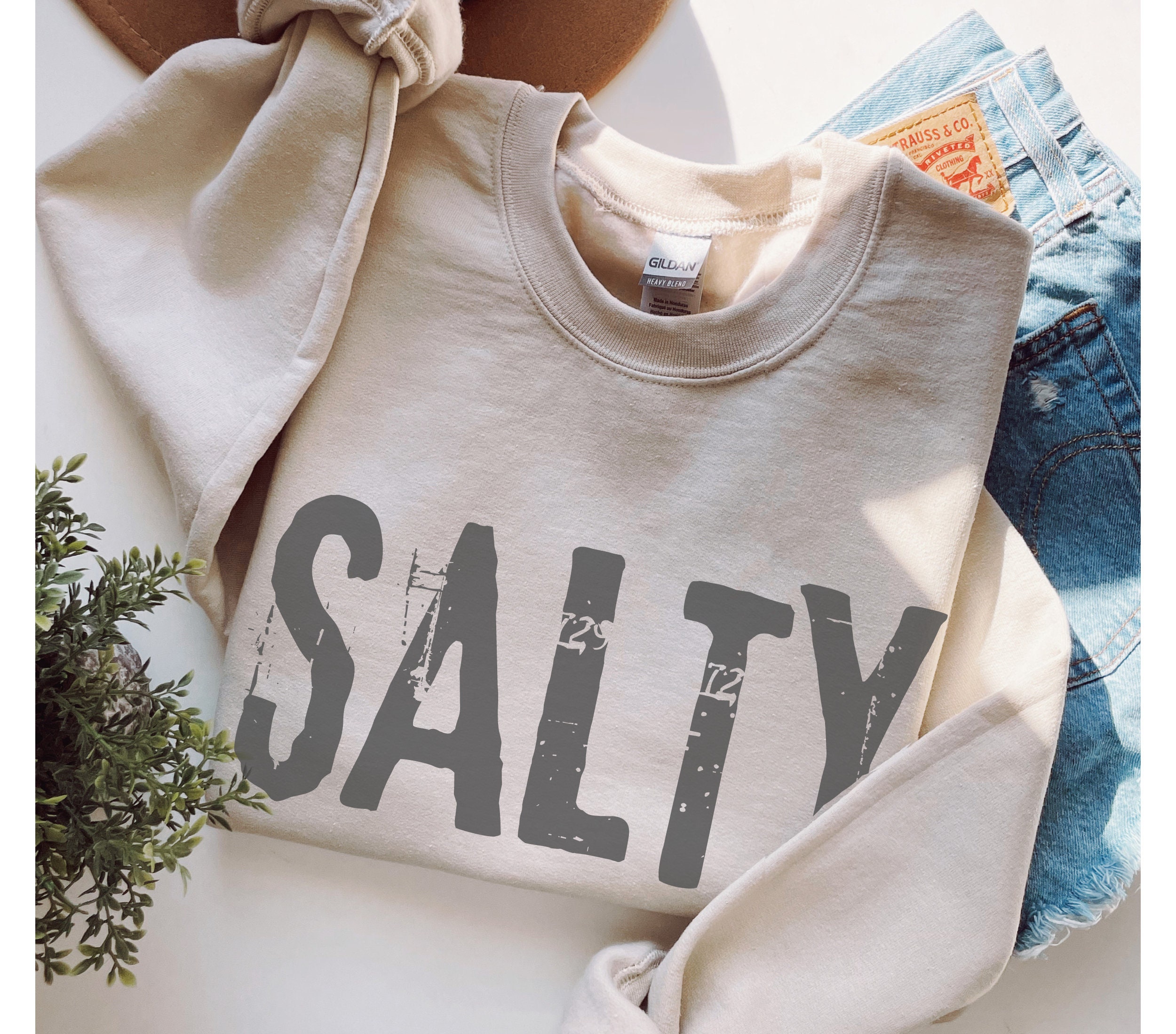 Women's Spring Pullover, Salty Sweatshirt, Distressed-feel Sweatshirt ...