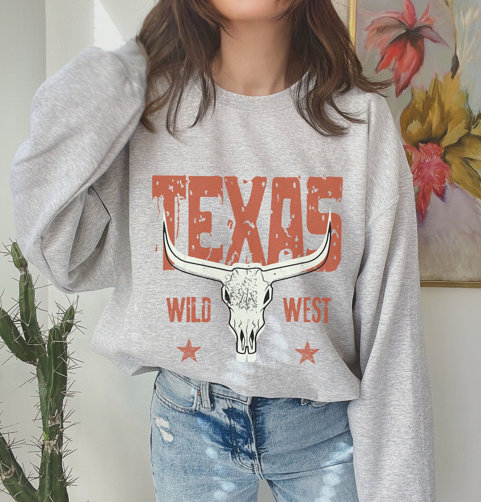 Texas Wild West Sweatshirt: Unisex Crewneck Pullover - Etsy