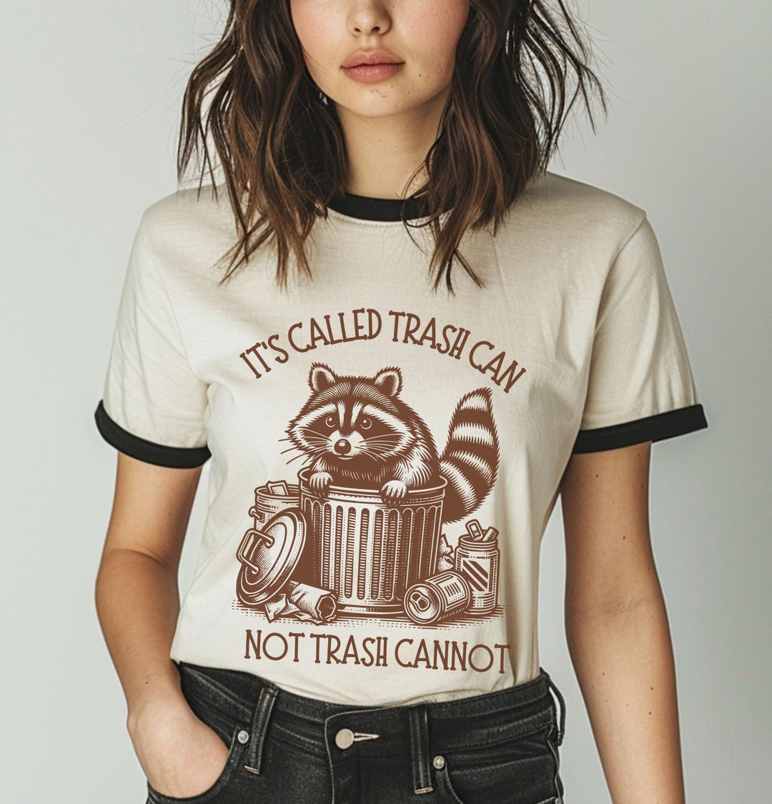 Raccoon T-shirt, Trash Can Tee, Next Level T-shirt, Funny Raccoon T ...