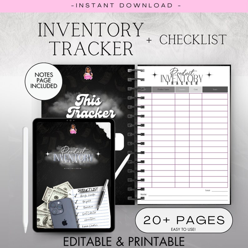 Editable Inventory Log, Inventory Tracker, Product Inventory, Inventory ...