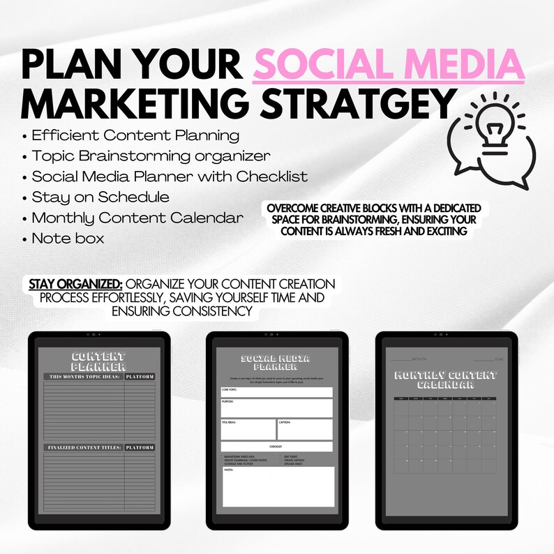 Social Media & Content Creating Planner + 30 Day Content Calendar FREE ...