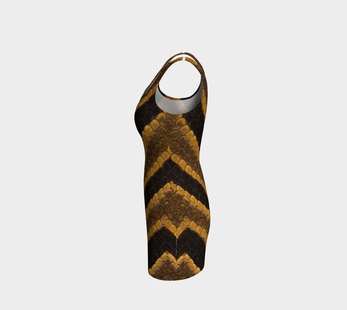Puff Adder Snake Scale Dress - Hand Sewn Bodycon, Stretchy Fit - Etsy