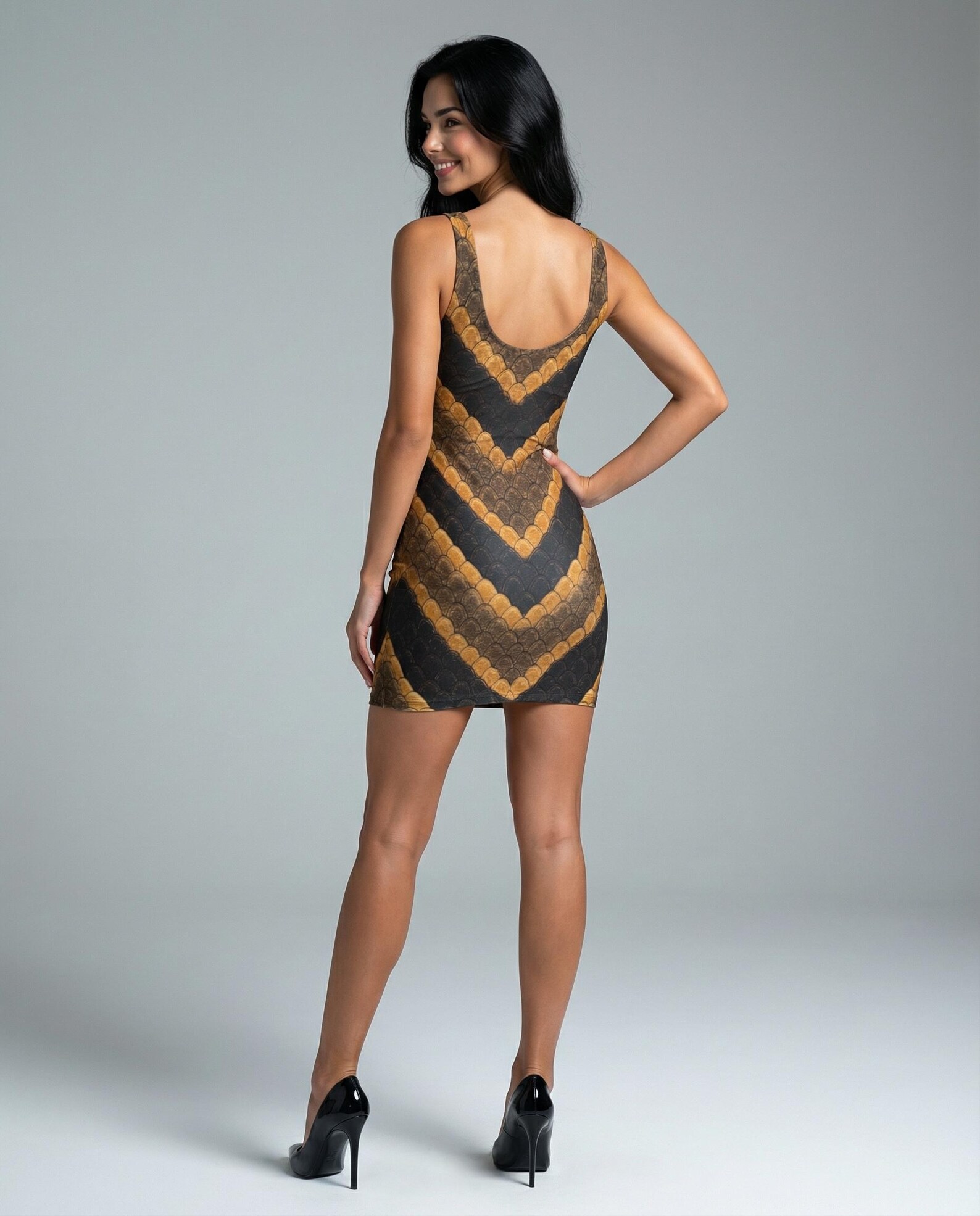 Puff Adder Snake Scale Dress - Hand Sewn Bodycon, Stretchy Fit - Etsy