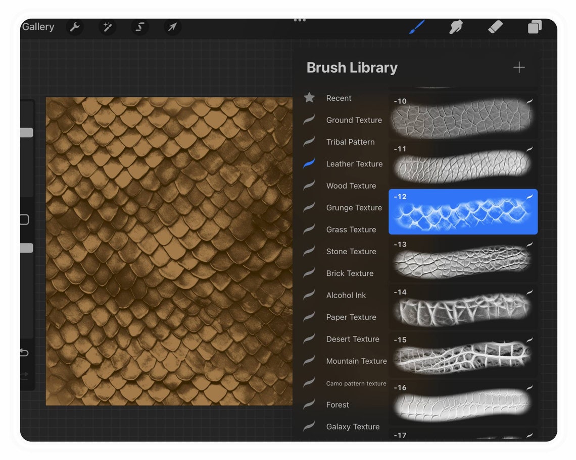 100 Procreate Leather Texture Brushes Seamless Leather - Etsy
