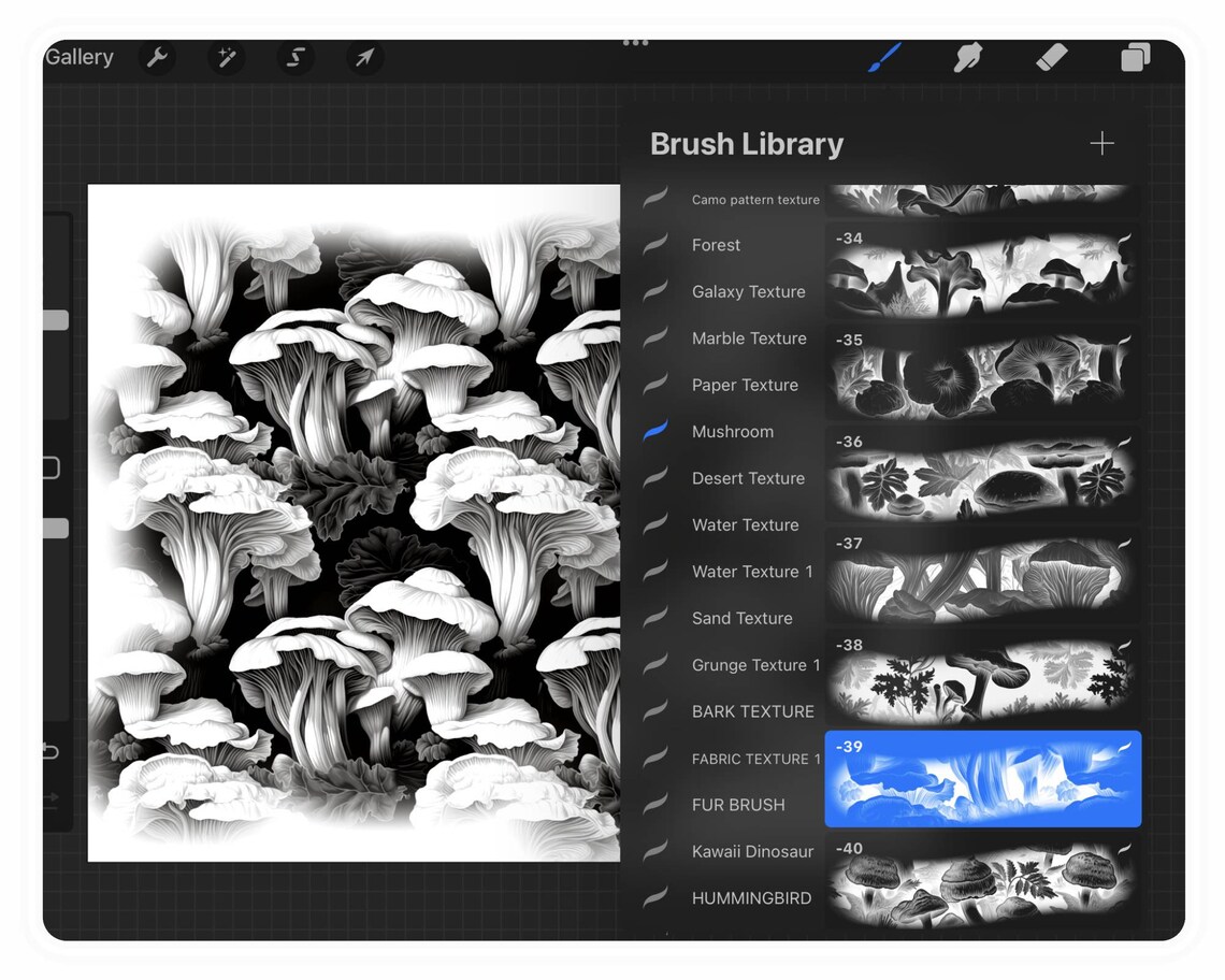 Procreate Mushroom Texture Brushes Seamless Mushroom Texture - Etsy