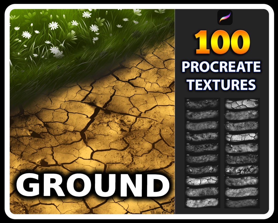 100 Procreate Ground Pattern Texture Brushes, Seamless Ground Pattern ...