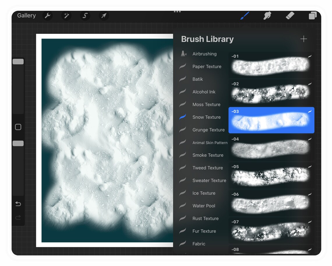 100 Procreate Snow Texture Brushes, Winter Snow Texture for Procreate ...