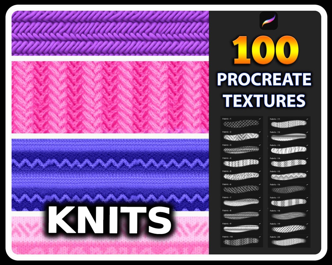 Procreate Fabric Texture Brushes, Seamless Knits Texture for Procreate ...