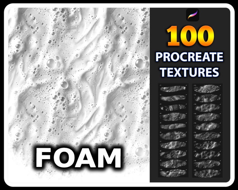 100 Soap Foam Procreate Textures: Bubbles Background (digital Download ...