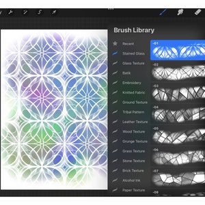 100 Procreate Stained Glass Texture Brushes – Mosaic, Geometric, & Glass Filter Effects for ...