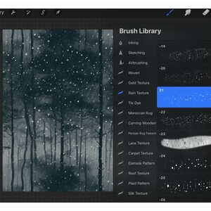 100 Procreate Rain Texture Brushes: Seamless Water Effects (digital ...