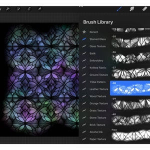 100 Procreate Stained Glass Texture Brushes – Mosaic, Geometric, & Glass Filter Effects for ...