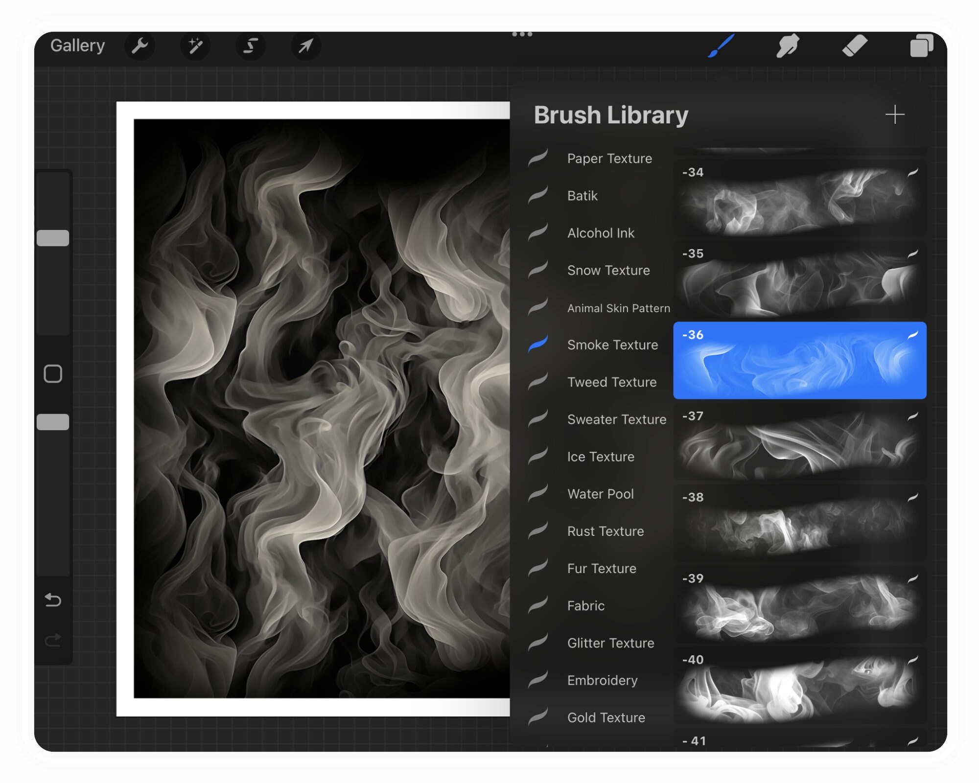 100 Procreate Smoke Texture Brushes, Seamless Smoke Texture for ...