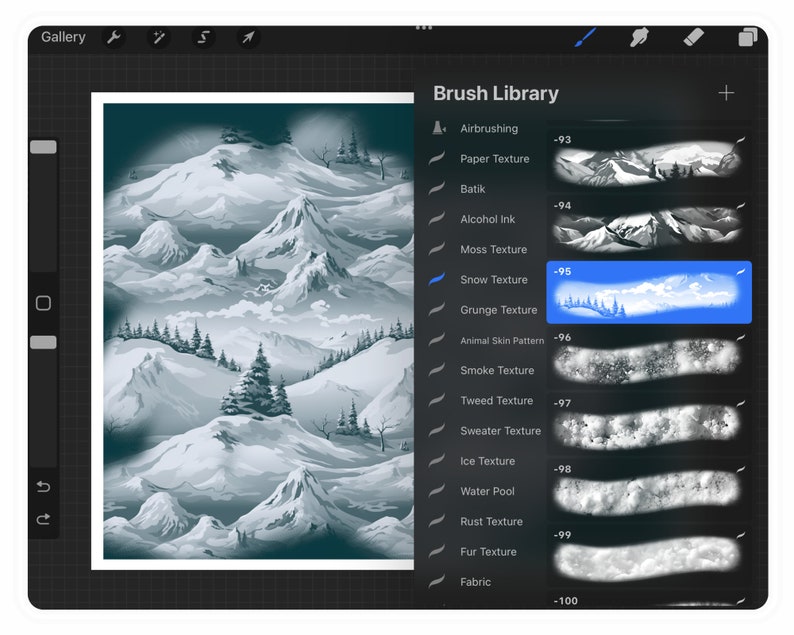 100 Procreate Snow Texture Brushes, Winter Snow Texture for Procreate ...