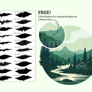 Pine Procreate Brushes, Pine Tree Brush, Tree Brushes, Forest Procreate ...